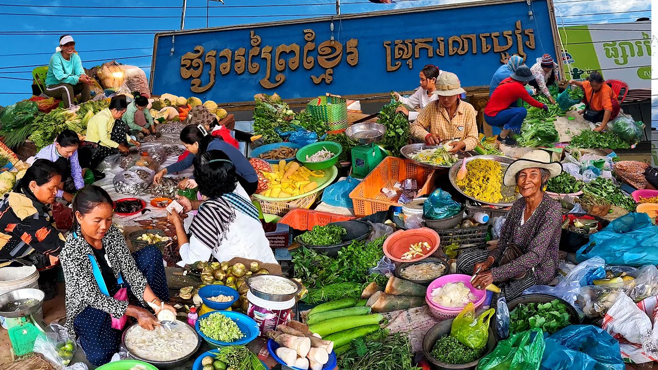 Prey Khmer Market, Rolai Bai District, Kampong Chhnang Province - YouTube