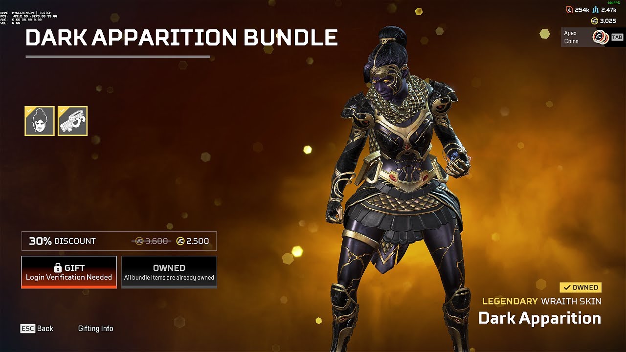 The NEW Wraith Skin DARK APPARITION BUFFS MOVEMENT on Controller (4K ...