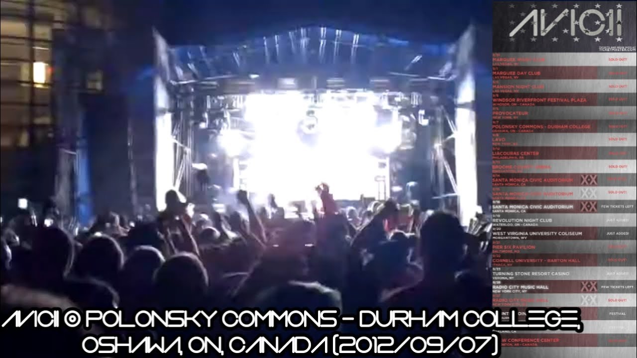 Avicii @ Fall Tour, CampusFest, Polonsky Commons - Durham College ...
