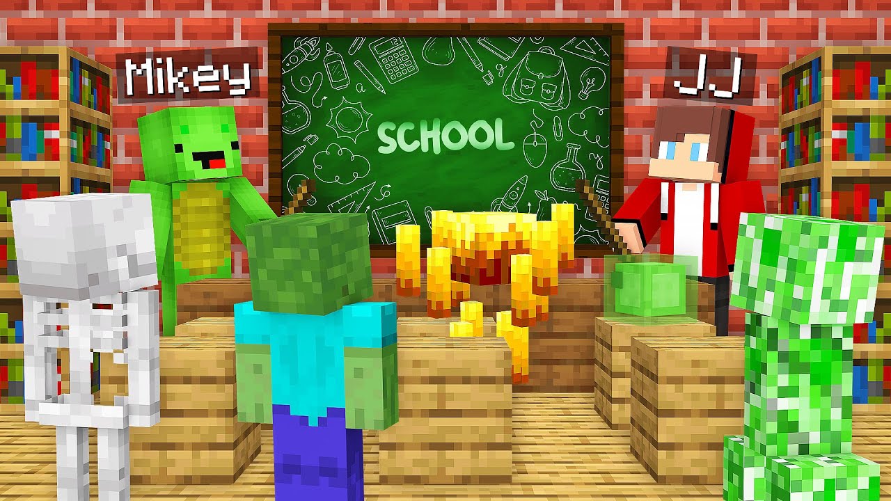 Mikey and JJ Opened a MOB SCHOOL in Minecraft (Maizen) - YouTube