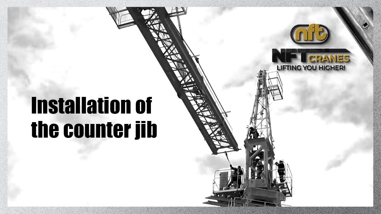 Installation of the counter jib on an MCT 385 - YouTube