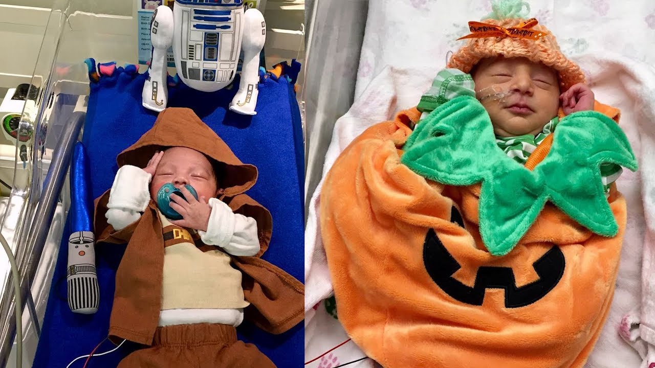 Nurses Dress Up NICU Babies In Costumes For First Halloween - YouTube