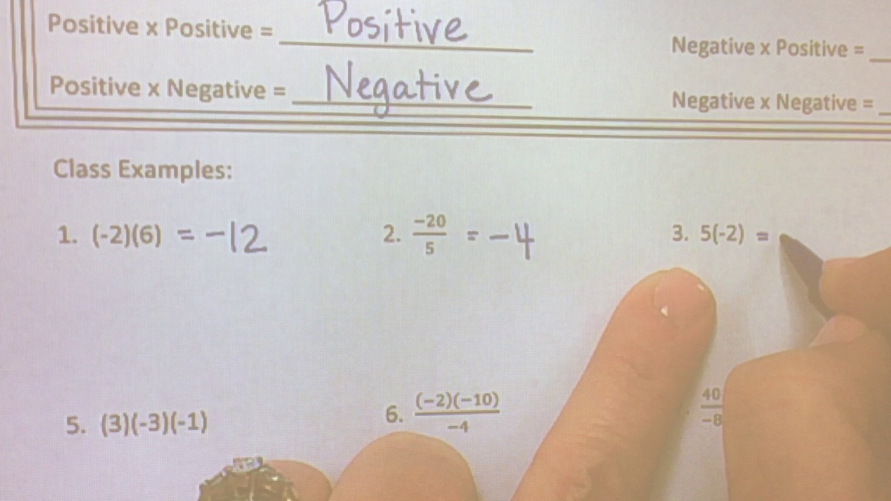 Multiplying and Dividing Integer Rules - YouTube