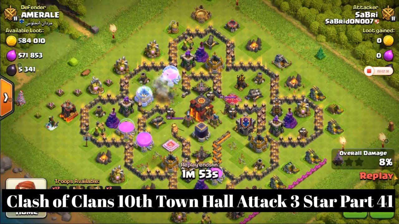 Clash of Clans 10th Town Hall Attack 3 Star 🤗 Part 41 - YouTube