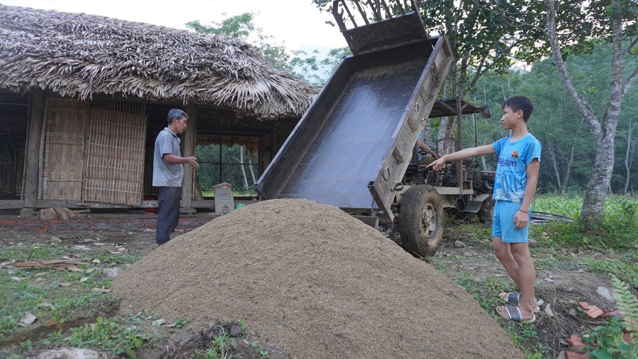 Build embankments for house floors - Use Car transport sand stream to ...