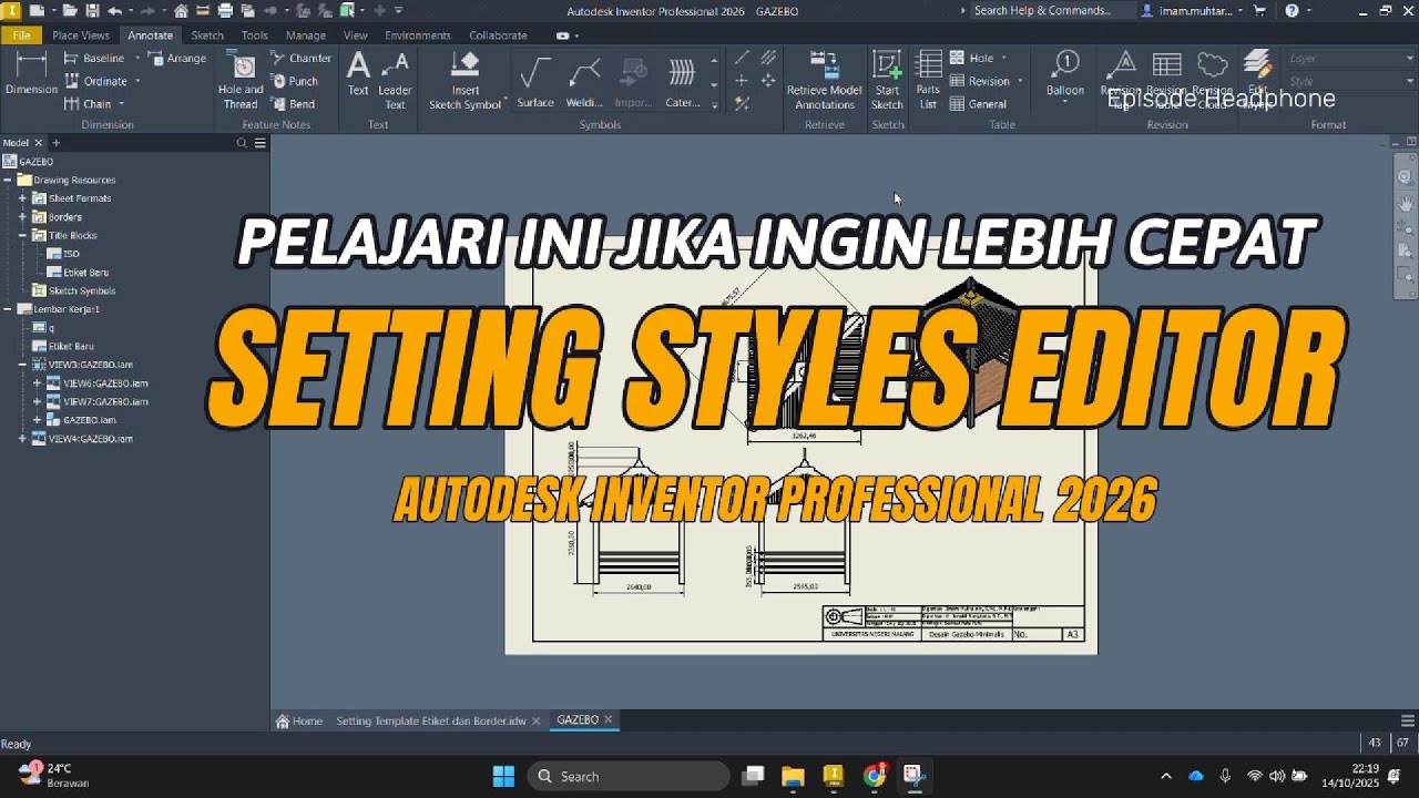 Cara Setting - Export - dan Import Styles Editor - Autodesk Inventor ...