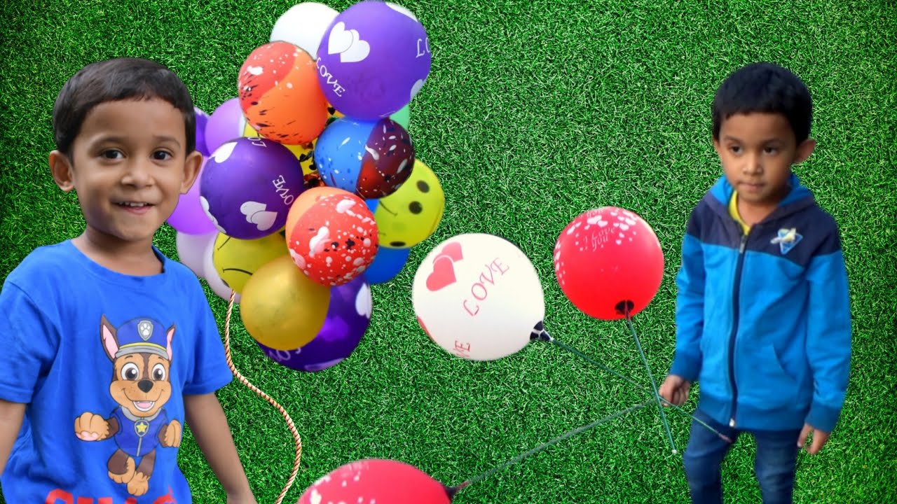 Balloon blow to pop | Balloon popping party game | Blowing balloons ...