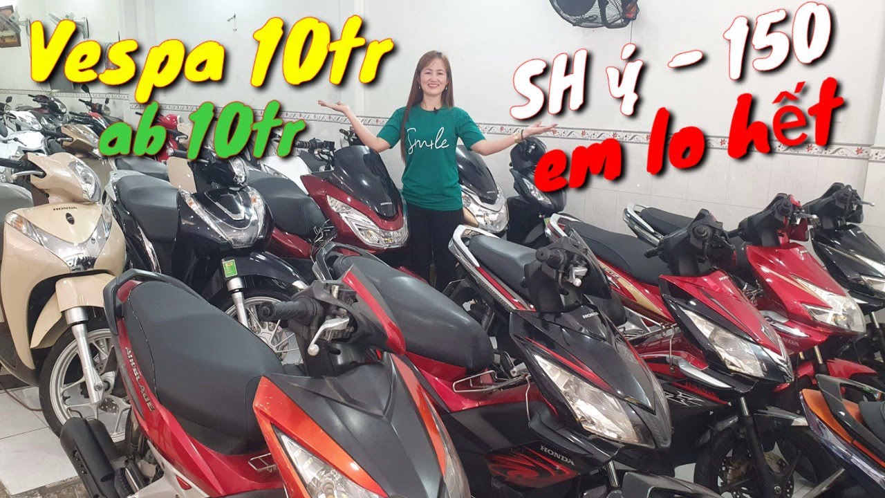 Người đẹp bán SH bao hết hồ sơ có cả xe rẻ Vespa 10tr Wave Sirius 9tr ở Sài Gòn - YouTube