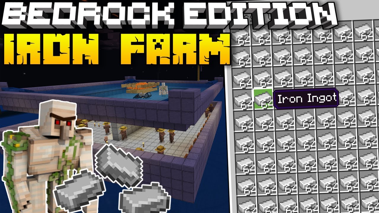 Ferme à FER FACILE en 1.19 sur Minecraft BEDROCK MCPE Xbox PS4 Nintendo ...