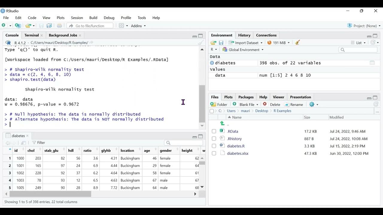 [Statistics with R] 5 - Shapiro-Wilk Test for Normality - YouTube
