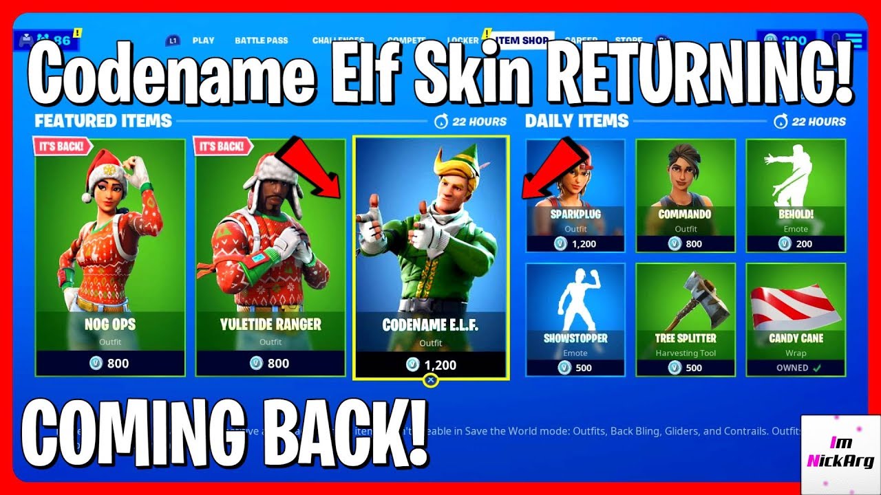 Will the Codename Elf Skin RETURN to the Item Shop? EXPLAINED! (Coming ...