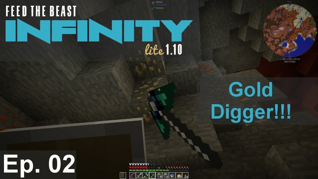 FTB Infinity Lite 1.10 - E02 - Gold Digger [BeachBlock] - YouTube