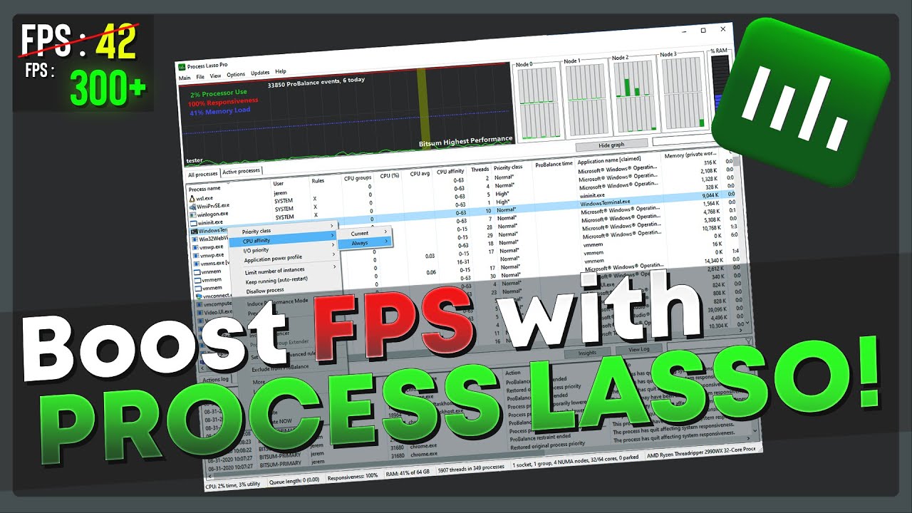 How to BOOST FPS and CPU Performance with Process Lasso 2020 - YouTube