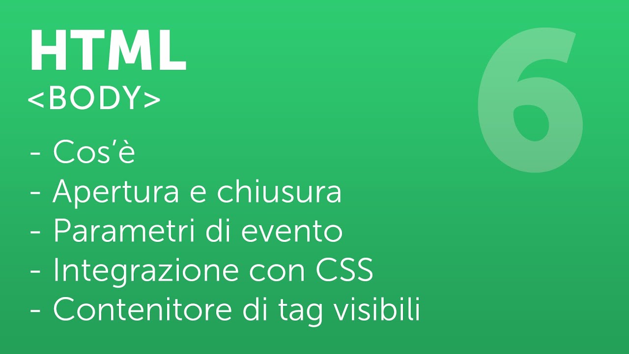 Il tag "body" | HTML | CodePanda - YouTube