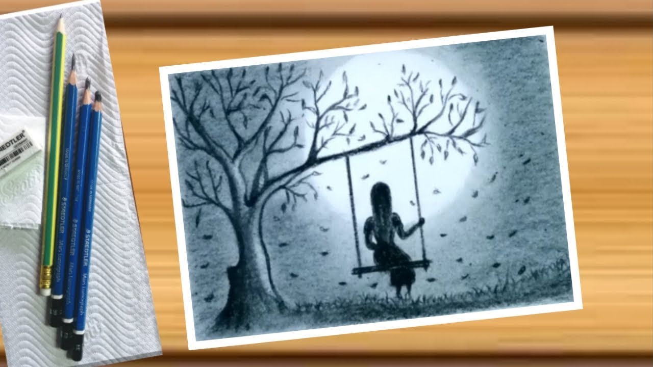 Drawing shading / Drawing natural shading /วาดภาพแรเงา ธรรมชาติผู้หญิง ...