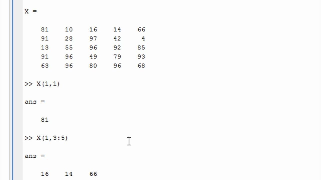 Working with matrices in MATLAB part 2 - Tutorial - IT Lectures - YouTube