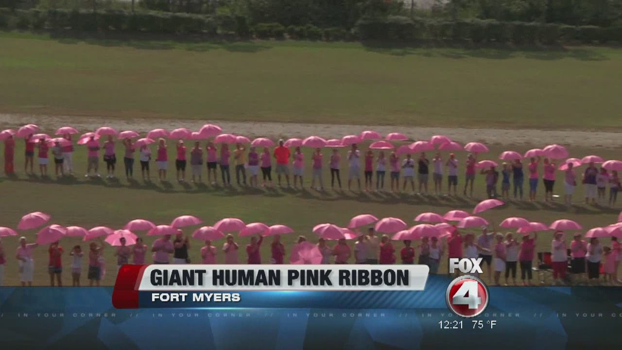 Giant Human Ribbon Breast Cancer - YouTube