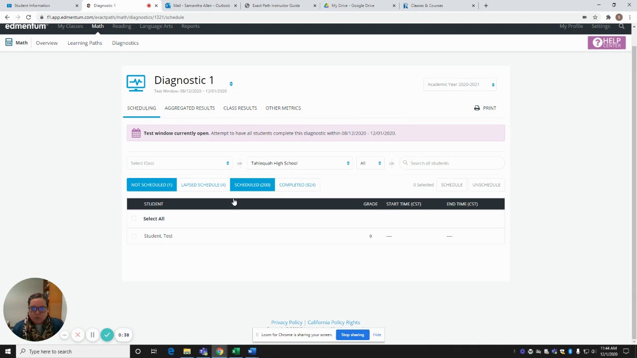 Exact path- scheduling a diagnostic test - YouTube