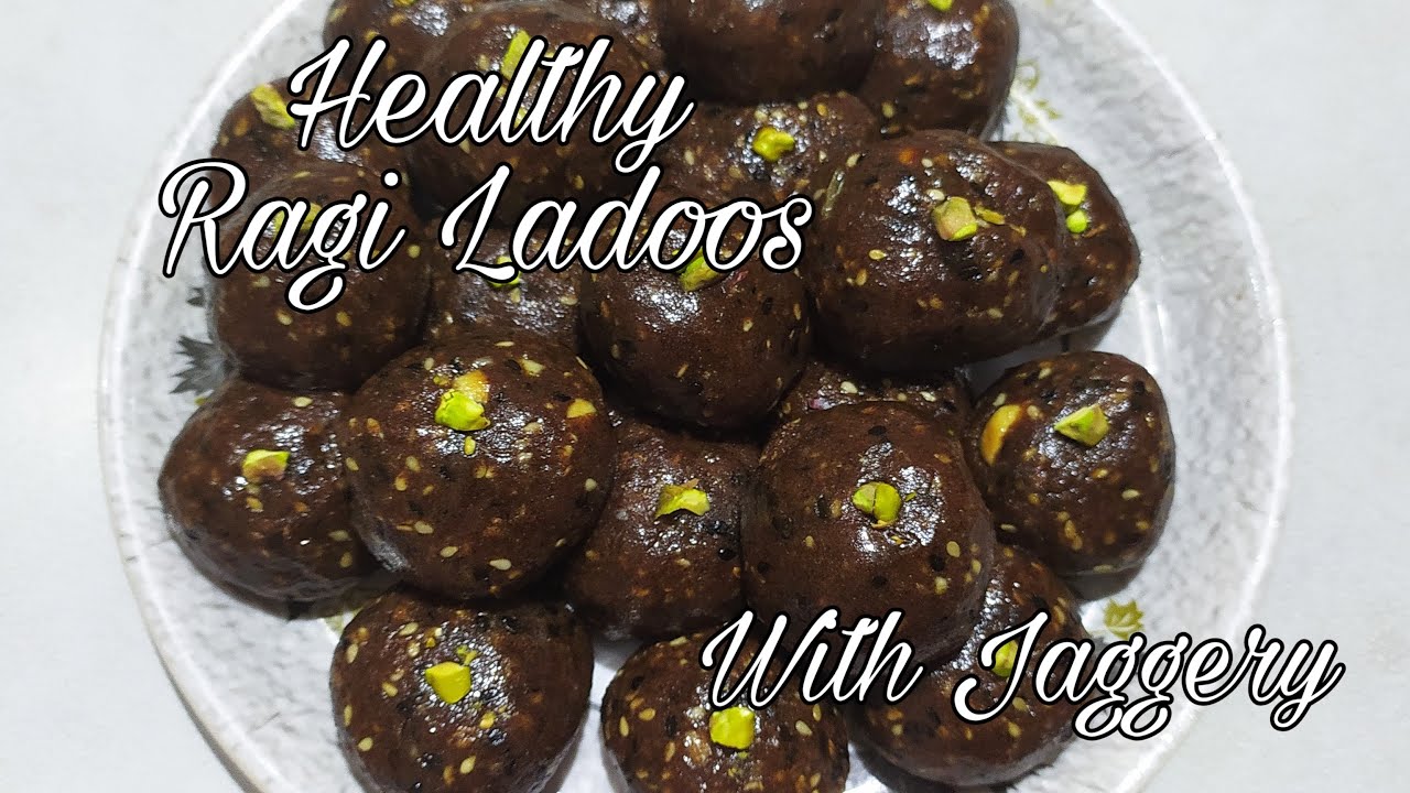 Ragi Ladoos with jaggery|Healthy ragi laddu rich in iron&calcium ...