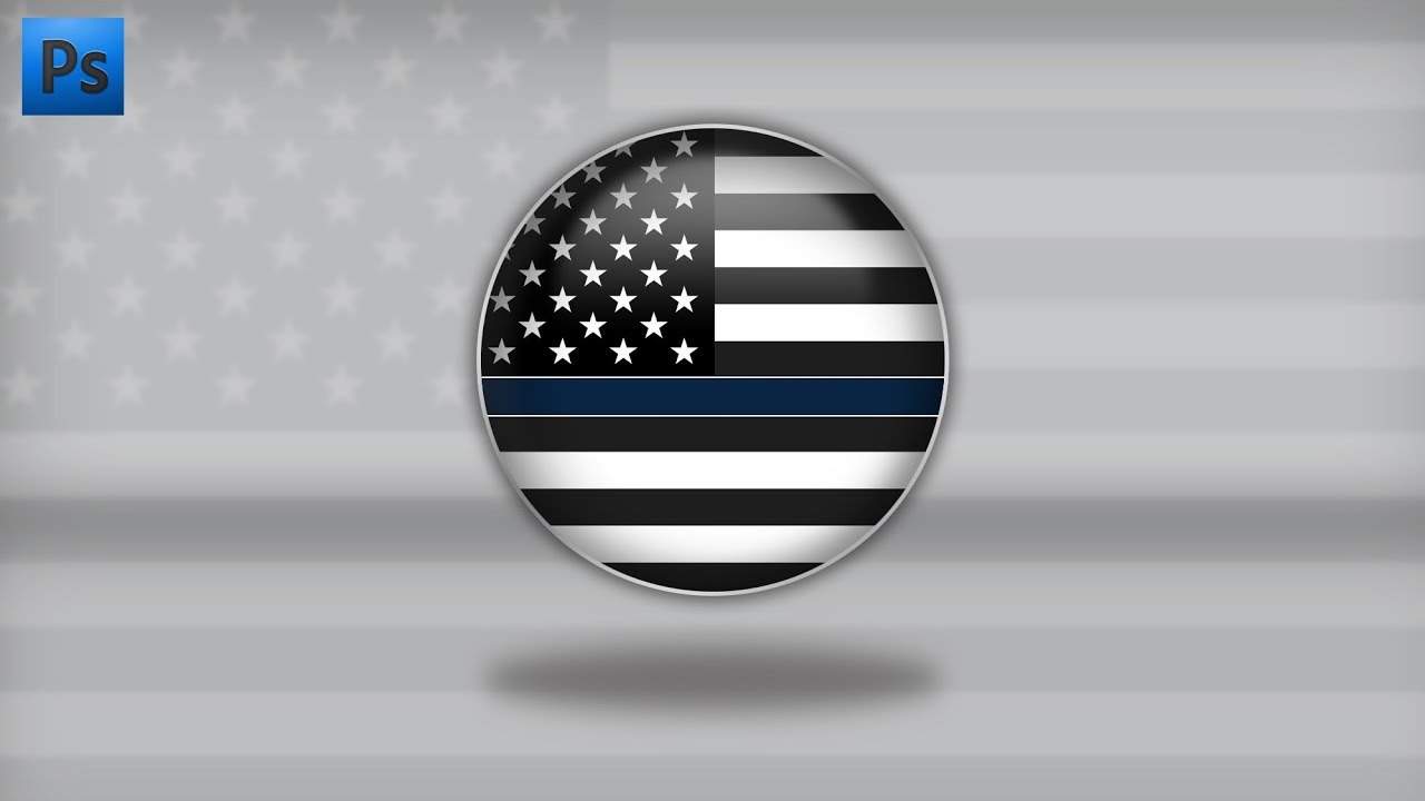 How to create a Thin Blue Line Flag in Photoshop - YouTube