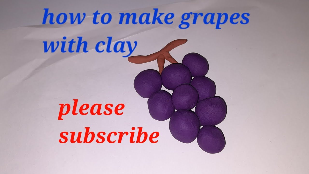 how to make grapes with clay || fruit grapes with clay || clay grapes ...