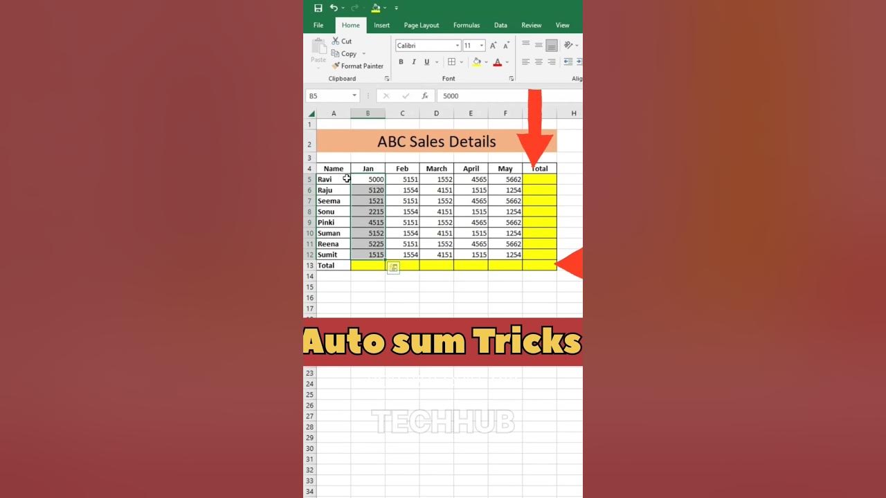 Multiple Data Sum With One Click Multiple Sum Viral Shots Excelshorts Exceltips Exceltips