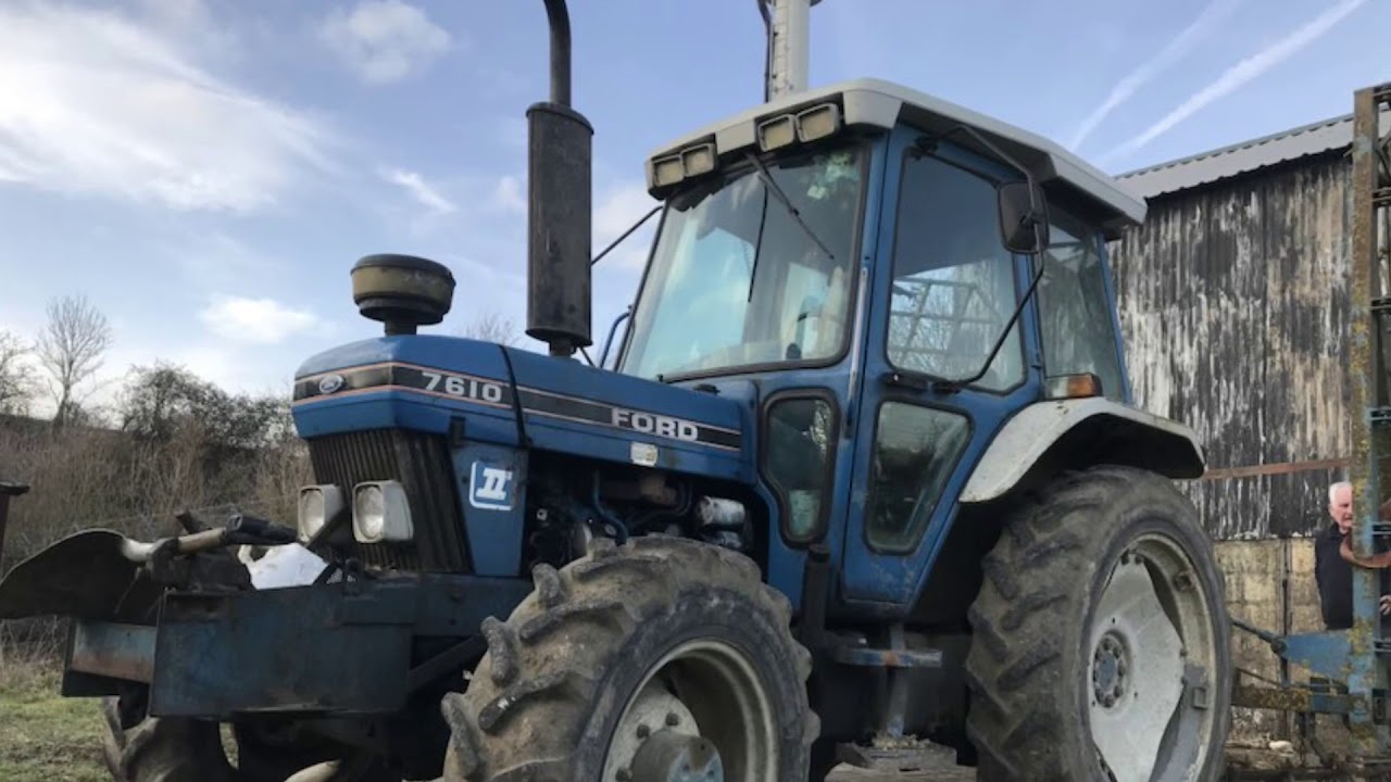 Ford 7610 tractor Harrowing... - YouTube