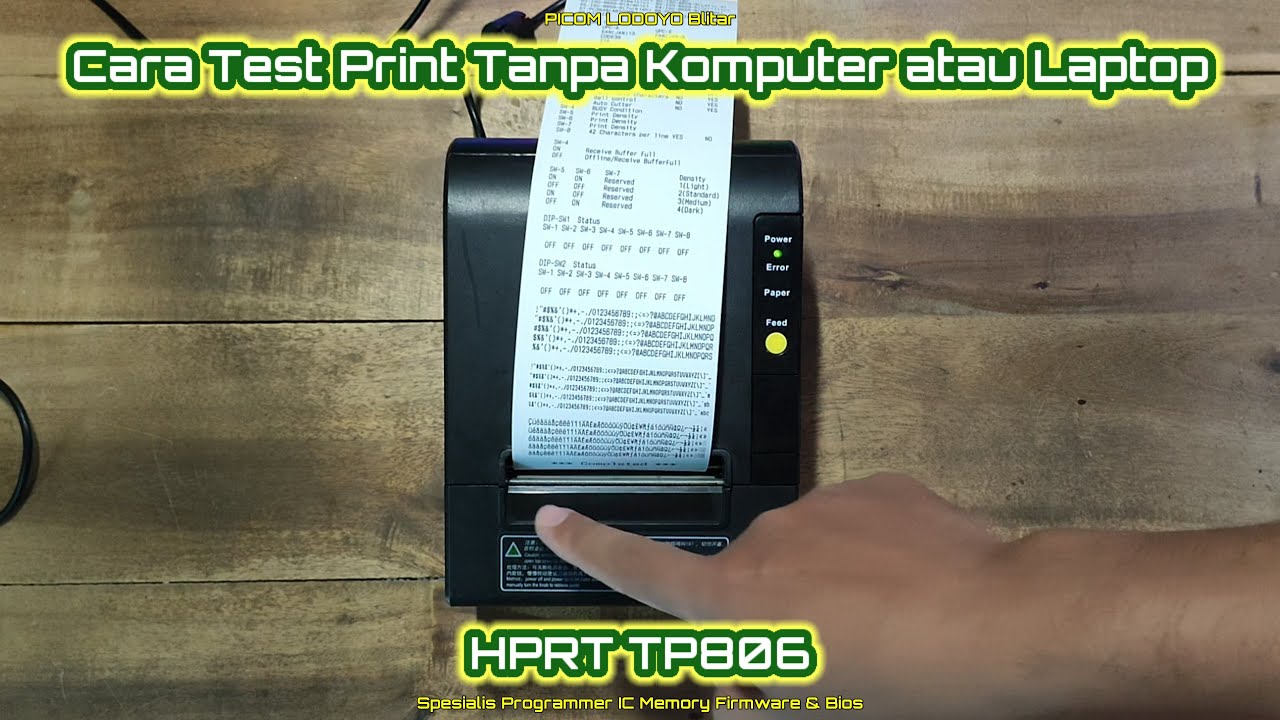 Cara test print tanpa komputer atau laptop pada thermal receipt printer ...