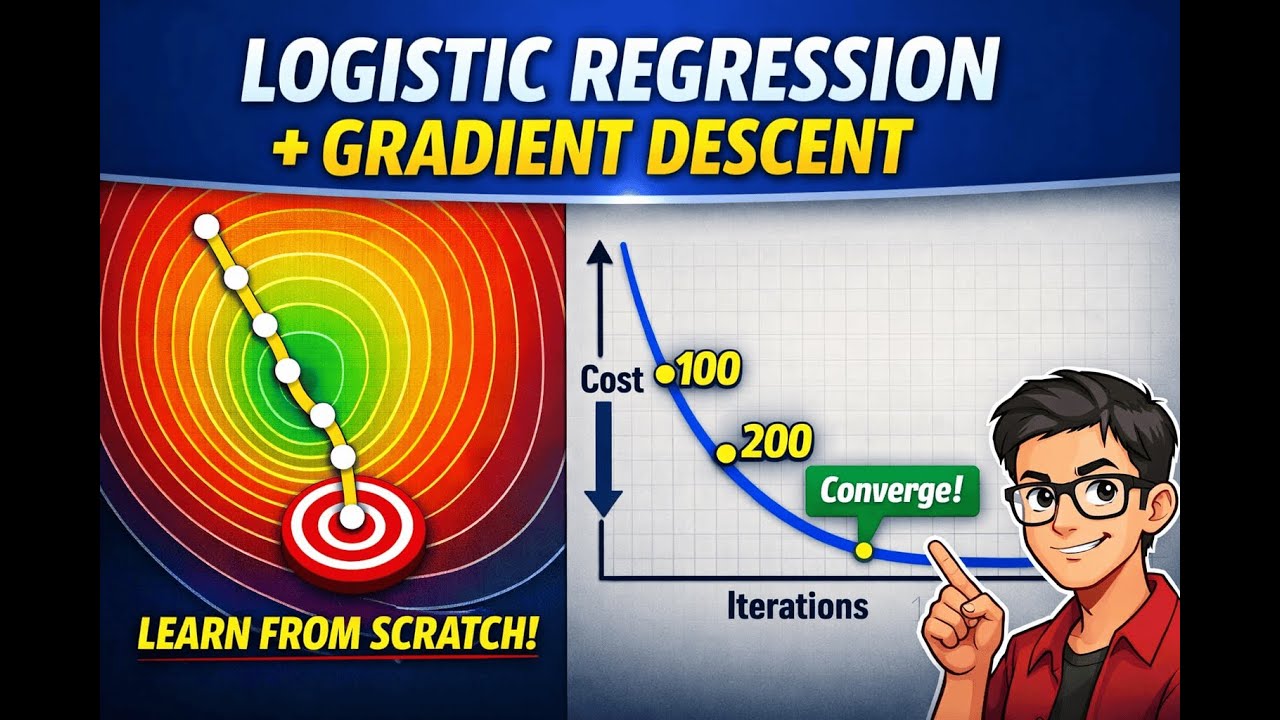 Train Logistic Regression from Scratch | Learn Gradient Descent for ...
