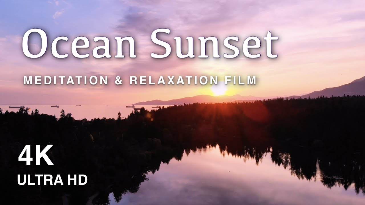OCEAN JOURNEY (4K UHD) Relaxing Sunset Flight Across the Ocean | A ...