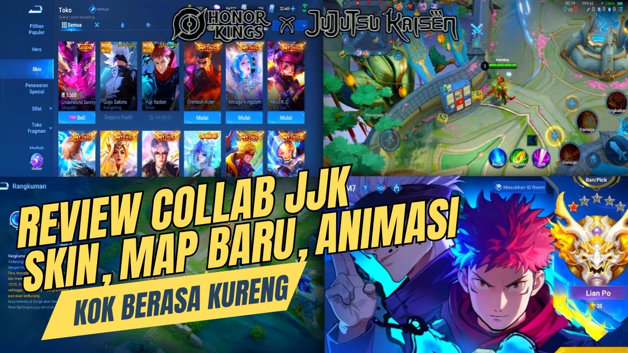 Kok Gini !! Update Review Collaboration HoK x JJK ,Skin JJK,Map Baru ...