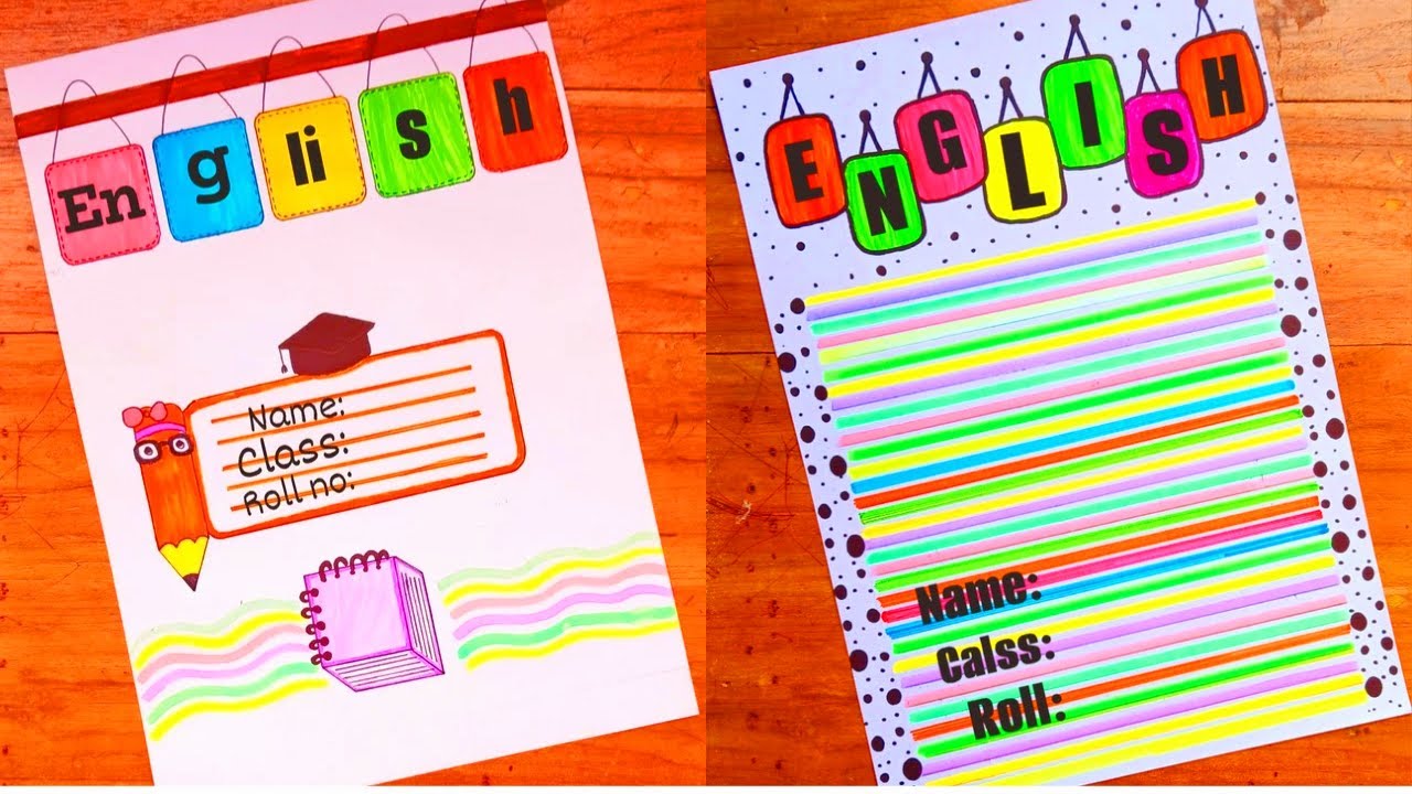2Easy & simple English Front Page Design || English project design ...