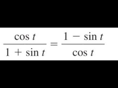 cost/(1 + sint) = (1 - sint)/cost, verify the identity. - YouTube