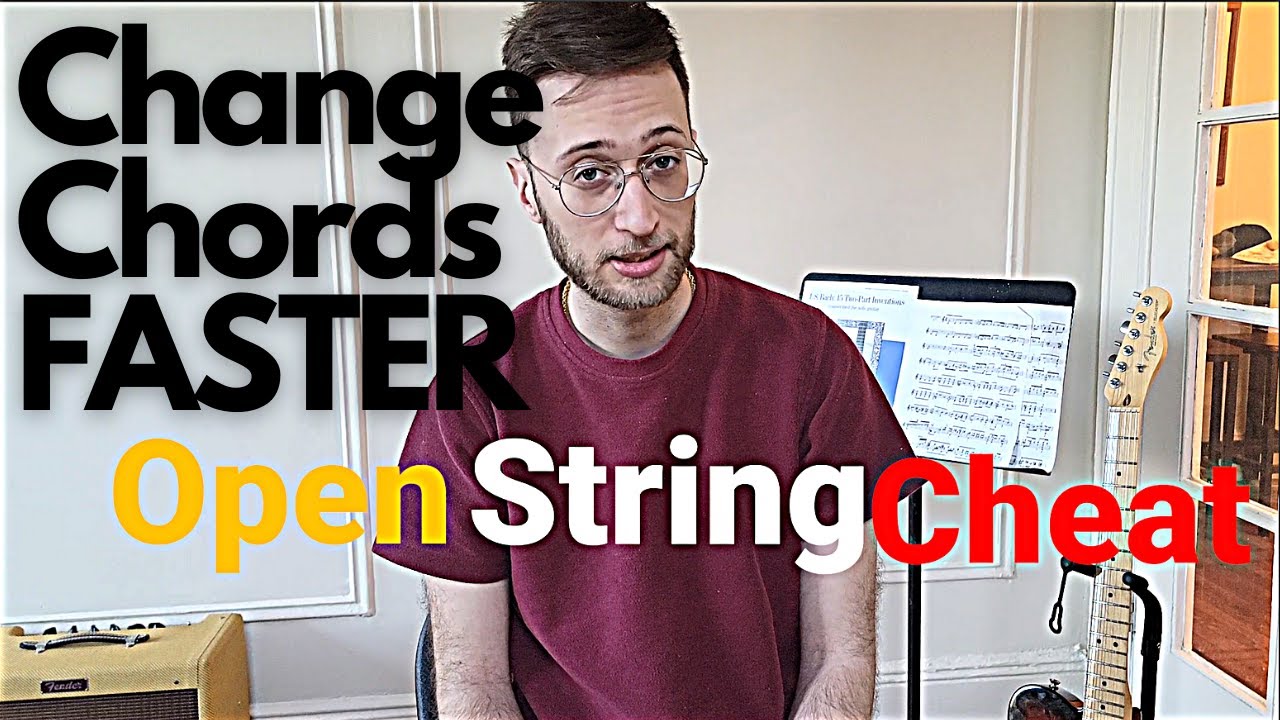 How to change chords FASTER with the OPEN STRING CHEAT - Guitar Lesson ...