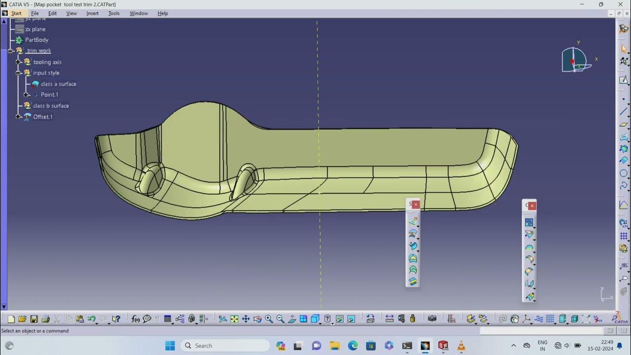 Catia V5 Tutorial: Surface Offset #catiav5 @Free_cad_tutorial - YouTube