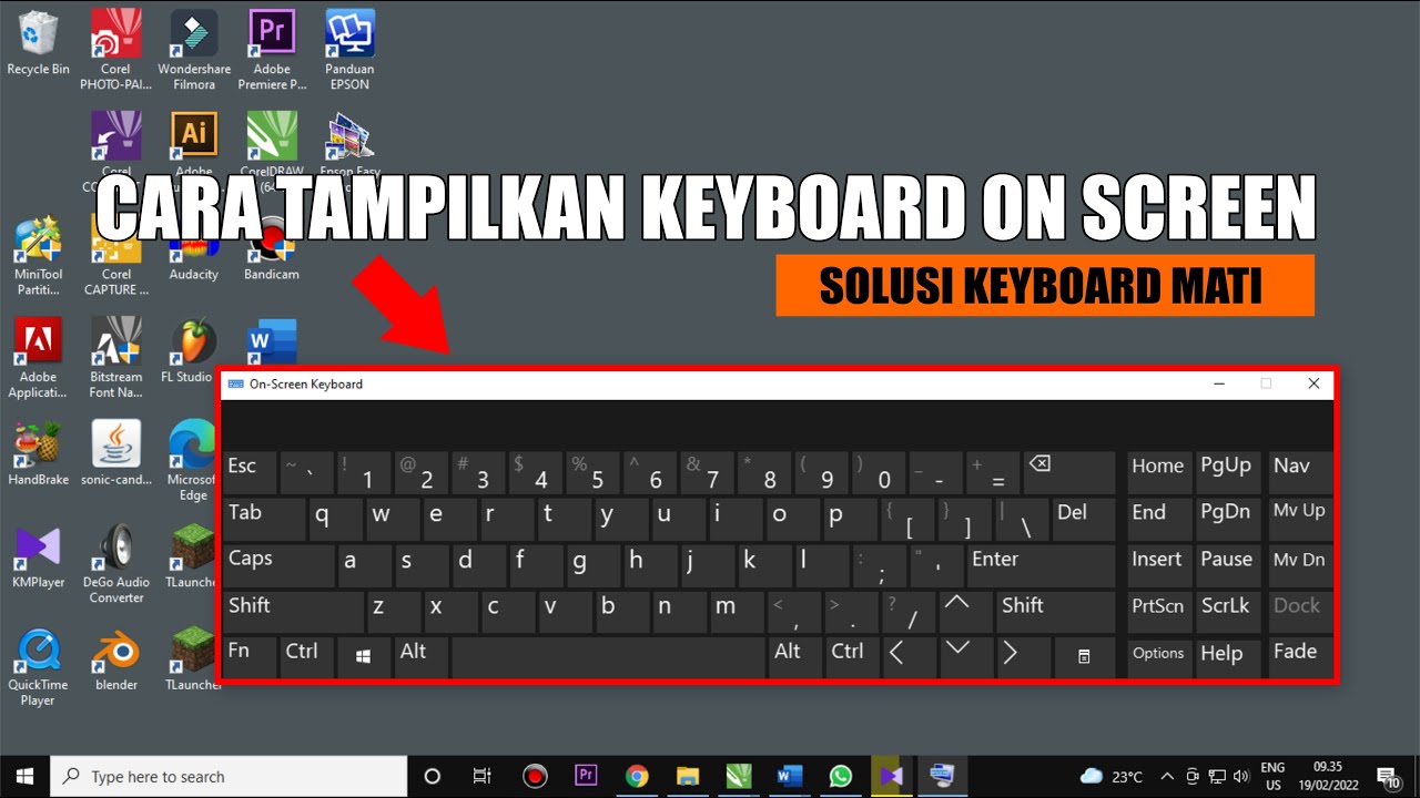 Cara Tampil Keyboard On Screen | Keyboard dalam layar PC - YouTube