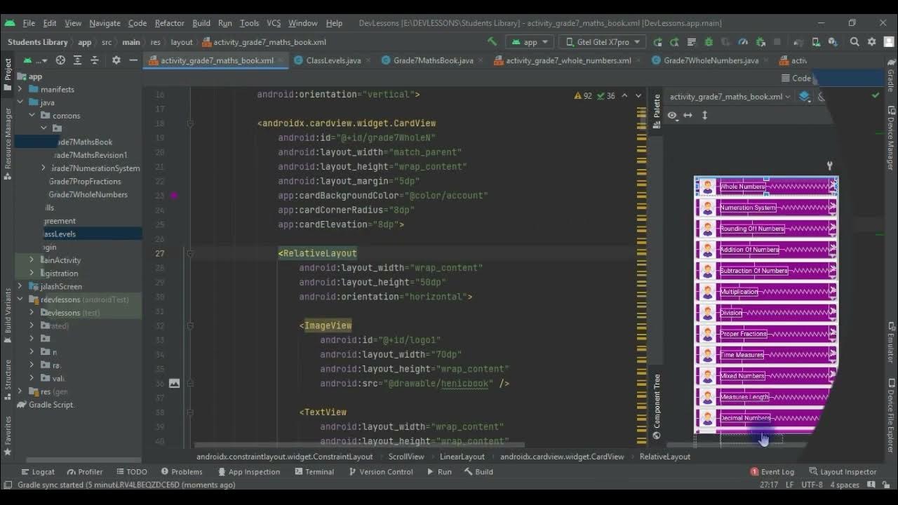How To Create GridView Layout Classes and Simple Textbook using Android Studio-Java @DevSelfTech ...