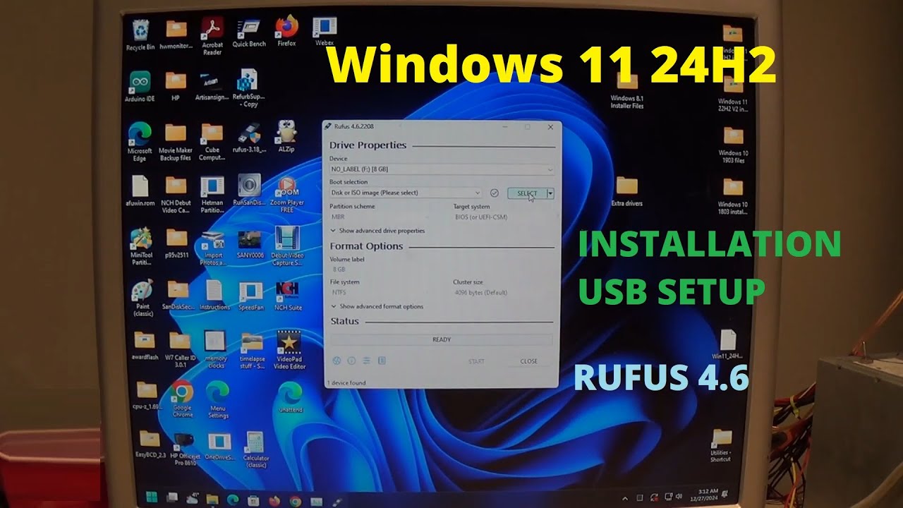 Setting up Windows 11 24H2 installation media using Rufus 4.6 - YouTube