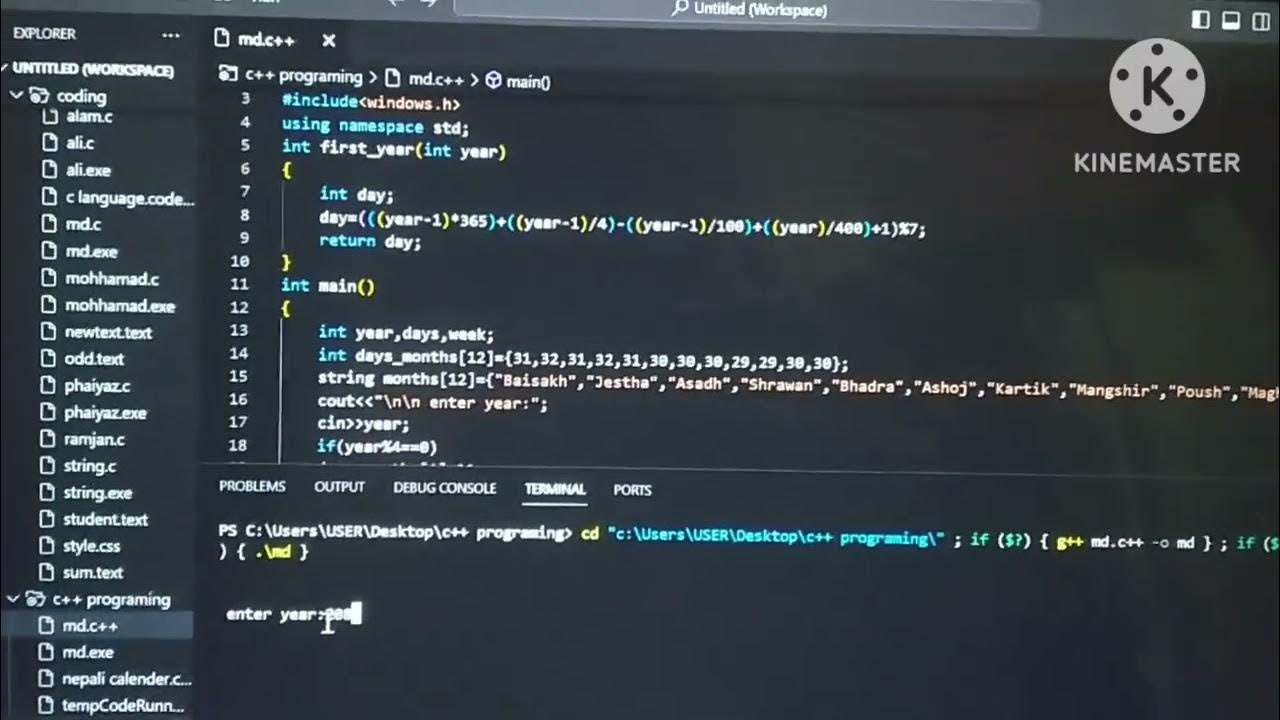 how to a create calendar project 📆 C++ programing - YouTube