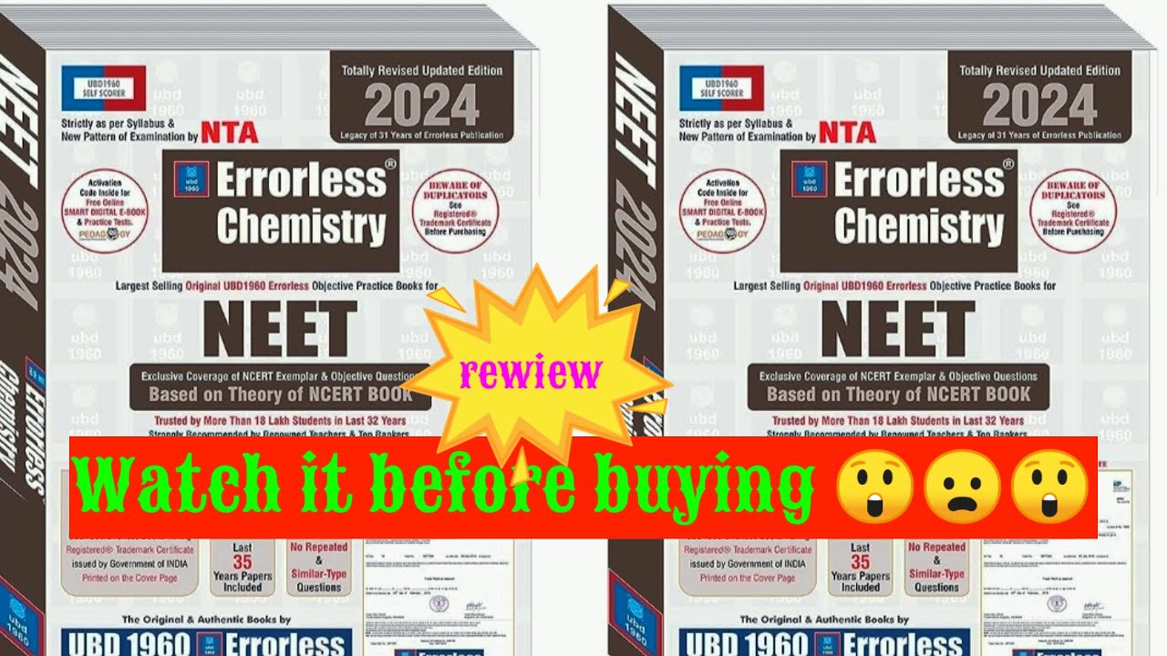 Errorless chemistry book || unboxing and review | #neet2025 #bookreview ...