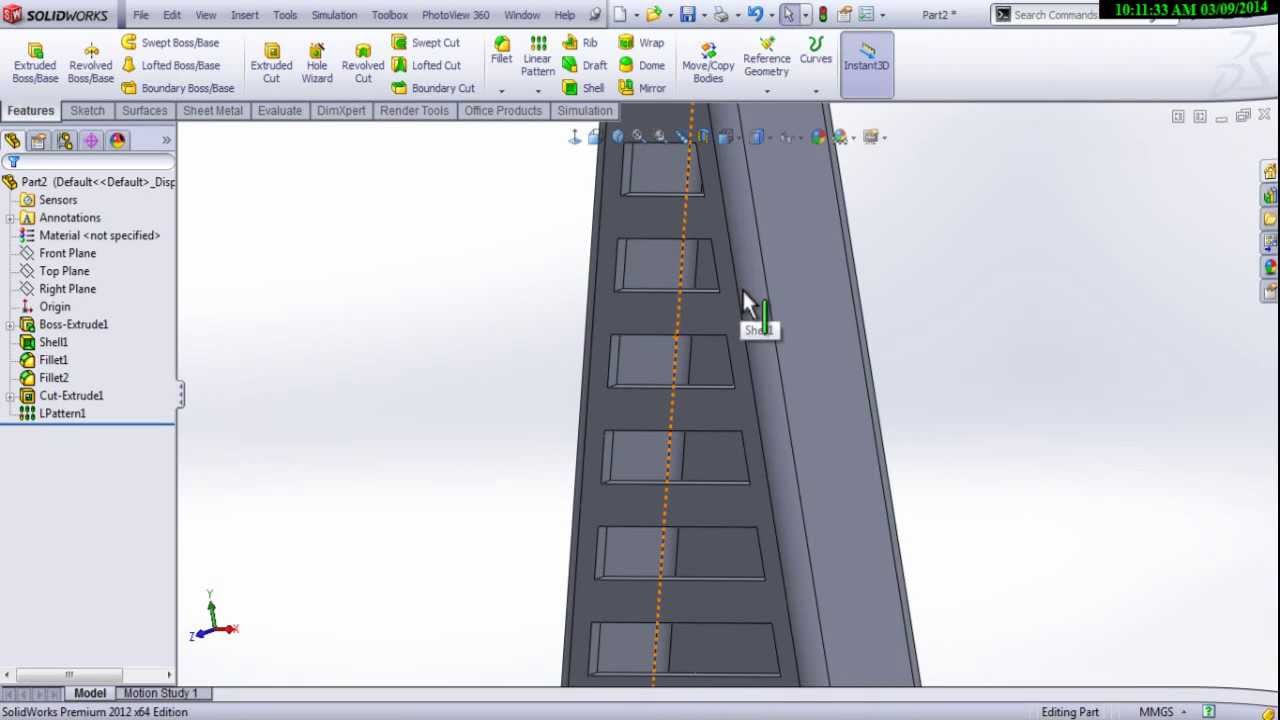 SolidWorks Tutorial of Vary Sketch in LPattern feature - YouTube