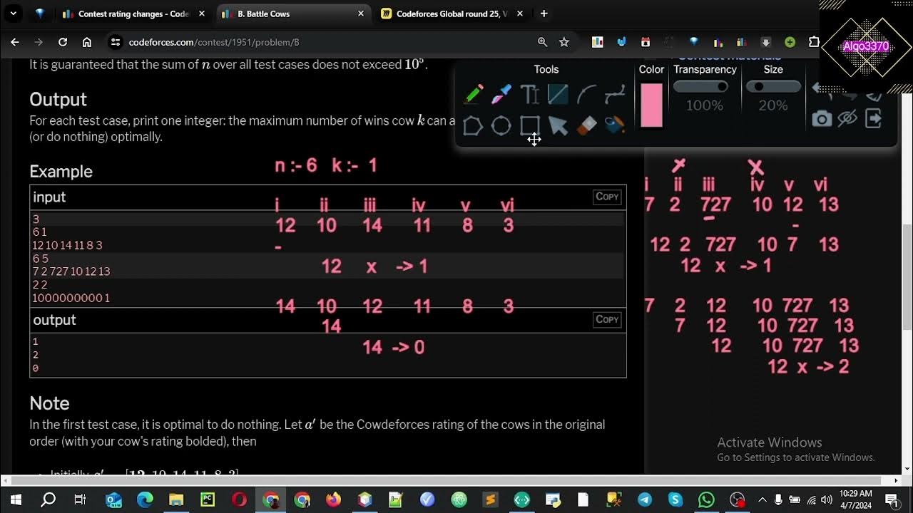 B. Battle Cows | Codeforces Global Round 25 | java solutions - YouTube