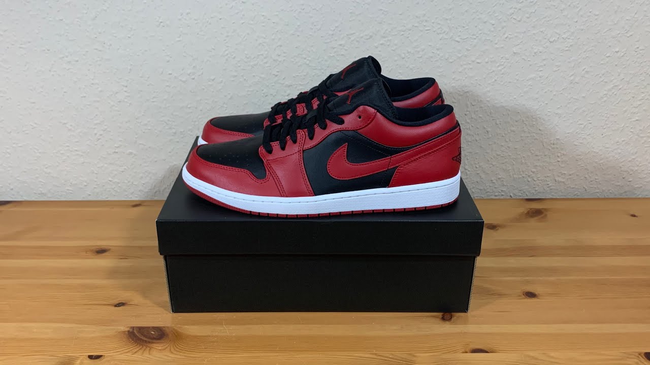 Nike Air Jordan 1 Low Reverse Bred 553558-606 (2020) - YouTube