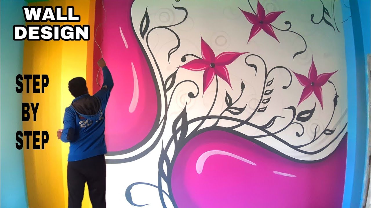 Deewar par painting design | deewar painting design | Deewar ka design ...