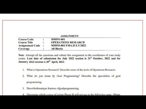 IGNOU MMPO - 001 Solved Assignment Jan 2023 PDF | MBA | Operations ...