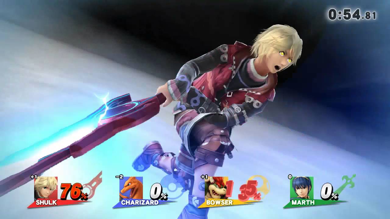 Super Smash Bros Wii U Online Battle Shulk vs. Charizard vs. Bowser vs ...