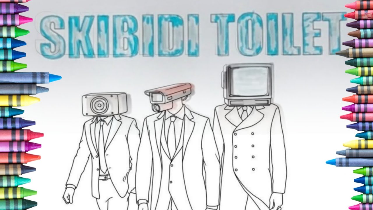 SKIBIDI TOILET Coloring Pages | agents TVMan, CaMERa MAN ta photo TiTAn ...