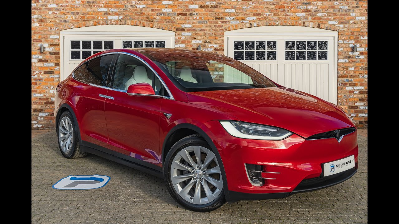 2017 17 TESLA MODEL X 90D IN METALLIC RED WITH PREMIUM WHITE FULL ...