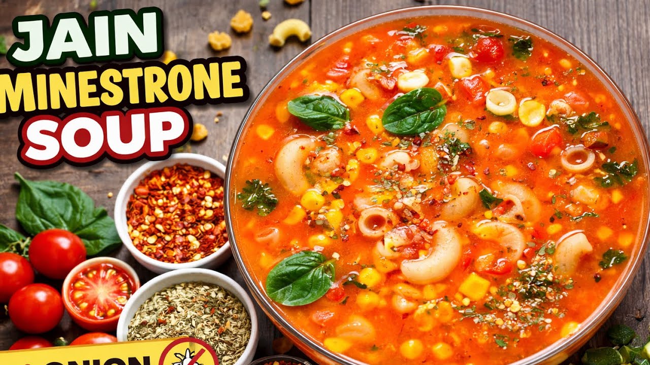 Minestrone Soup Recipe l No Onion No Garlic l Easy Pasta Soup Recipe l ...