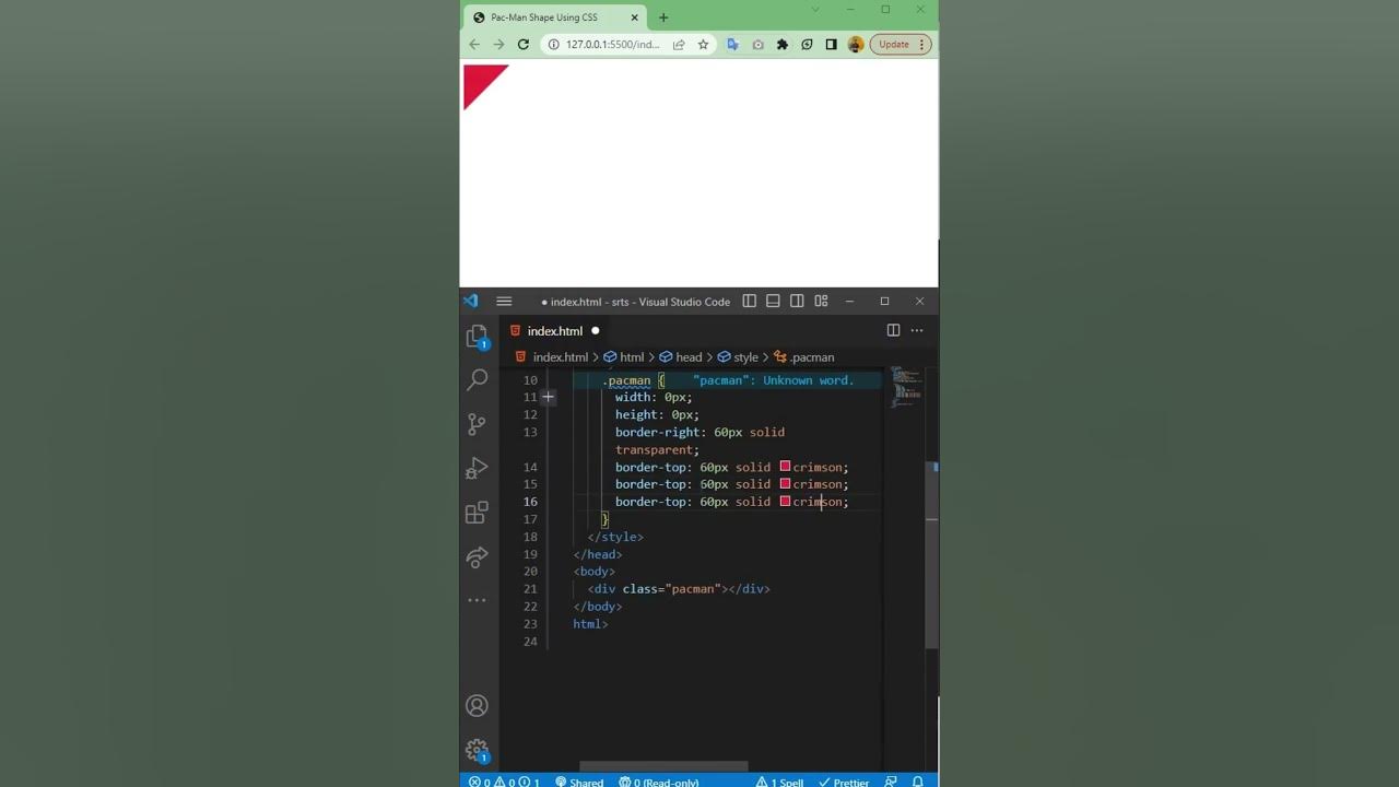 Pac-Man using CSS #shorts #css #short - YouTube